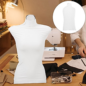 Baluue Superb Fabric Cover Female Model Cloth Accessories for Upper Body Dress Stand Form Mannequin Model ( Mannequin NOT Included ) White