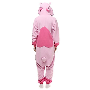 Superband Animal Cosplay Costume Adult Onesie Pajamas Cartoon Sleepwear Pink