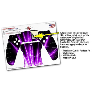 WraptorSkinz Skin Wrap compatible with Sony PS5 DualSense Controller Lightning Purple (CONTROLLER NOT INCLUDED)