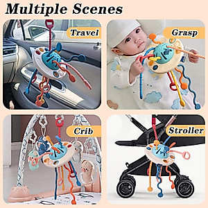 YLTTZH Baby Toys Sensory Activity Silicone Toys for Toddlers 18M+,Toddlers Push Pull Toys for Babies,Baby Fidget Pop It Car Airplane Travel Toy for Toddler,Kid STEM Teething Bath Toys for Babies Gifts