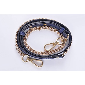 VanEnjoy Genuine Leather Chain Strap Replacement Purse Crossbody Bag Handbag Adjustable (Black)