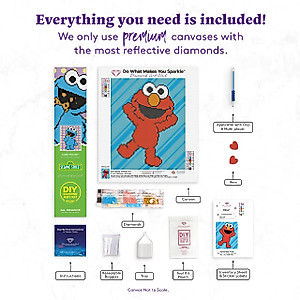 DIAMOND ART CLUB Sesame Street ELMO Canvas Diamond Painting Kit, Round 5D Diamond Art for Adults and All Ages, 9" x 11" (22.7 x 27.7 cm)