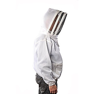 FOREST BEEKEEPING SUPPLY Ventilated Jacket - Clear View Fencing Veil YKK Brass Zippers Ultra Light Weight & Maximum Protection Professional & Beginner Beekeepers (Large)