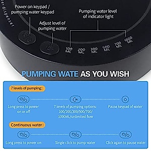 Keledz Desktop Water Bottle Dispenser, Smart Table Water Pump with 7 Level Quantitative Portable Detachable USB-C Charging for 5 Gallon Bottle, Application Home, Office, Camping, Travel (Dark Blue)