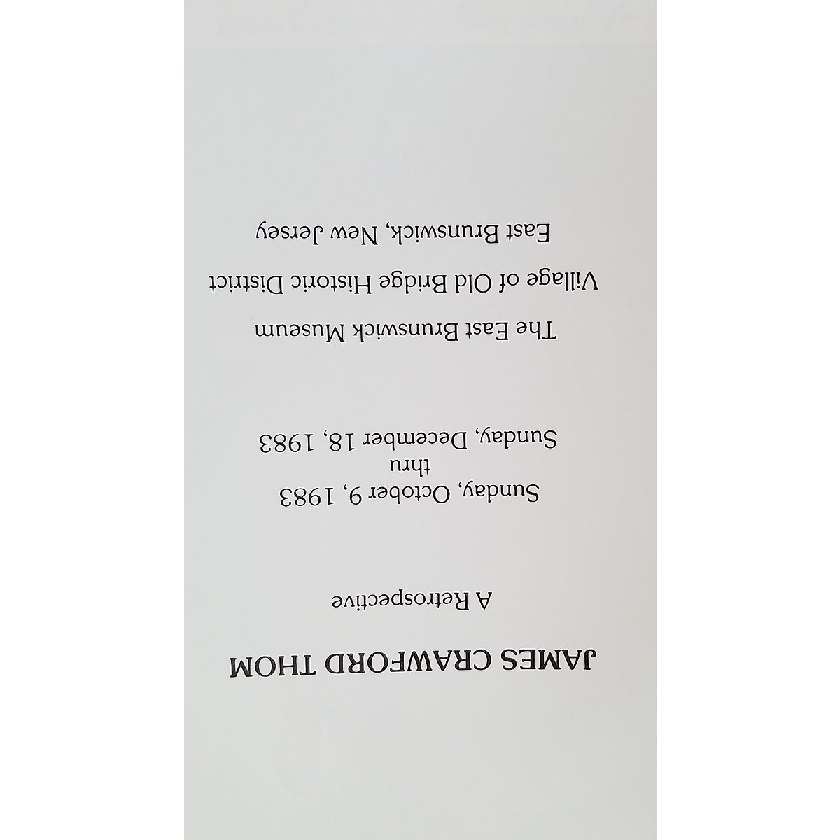 James Crawford Thom: A Retrospective