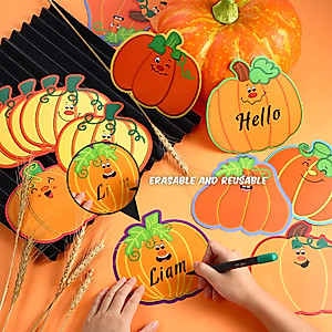 Blulu Pumpkin Cutout Decoration Pumpkins Cardboard Cutouts with Glue Point for Classroom School Bulletin Board Fall Theme Thanksgiving Halloween Party, 5.9 x 5.9 Inch(40 Pieces)