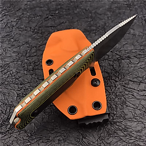 Generies Brands Outdoor Hunt Hidden Canyon Hunter EDC Fixed Blade Knife 2.79" 8Cr13Mov Drop Point, G10 Handles, Kydex Sheath,Gift For Men (G10 Handle)