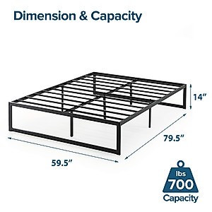 ZINUS Abel Metal Platform Bed Frame / Mattress Foundation with Steel Slat Support / No Box Spring Needed / Easy Assembly, Queen