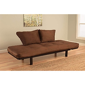 Kodiak Furniture Spacely Black Lounger Frame with Suede Navy Mattress Brown/Black Frame