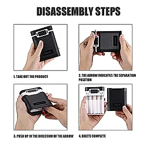 2 in 1 Portable Charger with Four 3.7V Lithium Batteries,Charger Set with 2USB, Mobile Battery Multiple Protection 2A Quick Charge DC170 (8000mah)