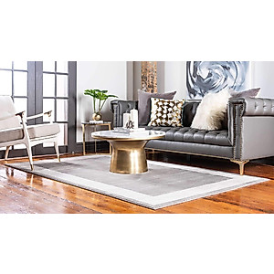Unique Loom Jill Zarin Uptown Collection Area Rug - Yorkville (8'x 10' Rectangle, Gray/ Ivory)