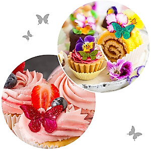 2 Pieces Butterfly Silicone Molds Mini Butterfly Fondant Cake Baking Mold Cupcake Decoration Tool Butterfly Shaped Chocolate Trays for Homemade Cake DIY Polymer Clay