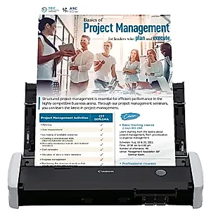 Canon imageFORMULA R10 Portable Document Scanner, 2-Sided Scanning with 20 Page Feeder, Easy Setup For Home or Office, Includes Software, (4861C001)