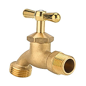 EFIELD Outdoor Garden Hose Faucet/Valve 1/2" Male NPT Inlet ×3/4" Male GHT Threaded Garden Hose Outlet/Connector
