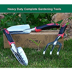 ESOW 11 Includes Hand, Transplant Trowel and Cultivator H Tool Set, 3 Piece Cast-Aluminum Heavy Duty Gardening Kit I, b