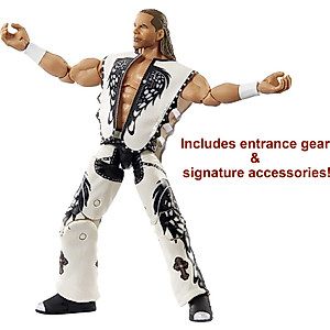 WWE Shawn Michaels Wrestlemania Elite Collection Action Figure with Entrance Attire & Vince McMahon Build-A-Figure Pieces, 6-in Posable Collectible Gift for WWE Fans Ages 8 Years Old & Up