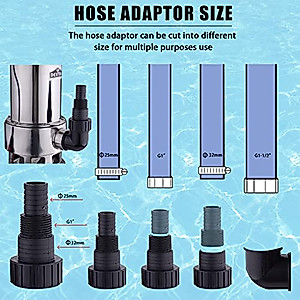 Dextra 1 HP Sump Pump Submersible 3500GPH Water Pump for Pool Draining, 750W Stainless Steel Submersible Utility Pump with Float Switch, 19FT Cord for Hot Tub,Draining Flood,House,Irrigation