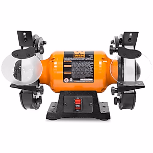 WEN BG4286 3-Amp 8-Inch Slow Speed Bench Grinder, Orange,black