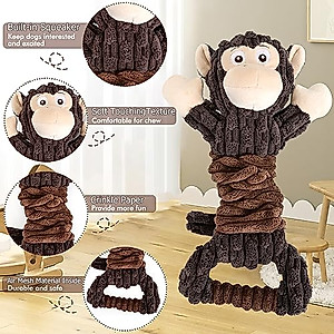 Letsmeet Dog Squeak Toys Plush Dog Toy with Crinkle Paper, Tug of War Pull Interactive Dog Toys for Puppies, Small, Medium, Large Dogs