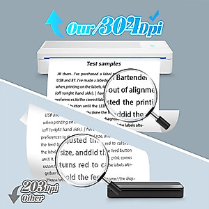 vretti Portable Printers Wireless for Travel, P83 inkless Printer with 304DPI, Portable Thermal Printer, Instant Printing, Inkless Printer for iOS&Android, Support 8.5" X 11" US Letter&Legal A4&B5