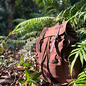 AUGUR High Capacity Canvas Vintage Backpack - for School Hiking Travel 12-17" Laptop