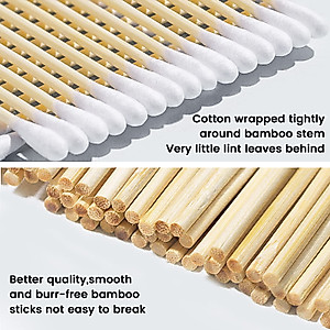 PINGMIC 400PC (800 Tips) Long Cotton Swab, 6 Inch Cotton Swab Without Barbs - Cotton Swabs with Wooden Sticks, Long Cotton Swabs for Gun Cleaning Machinery Pets Makeup. Bamboo Stick with Storage Box