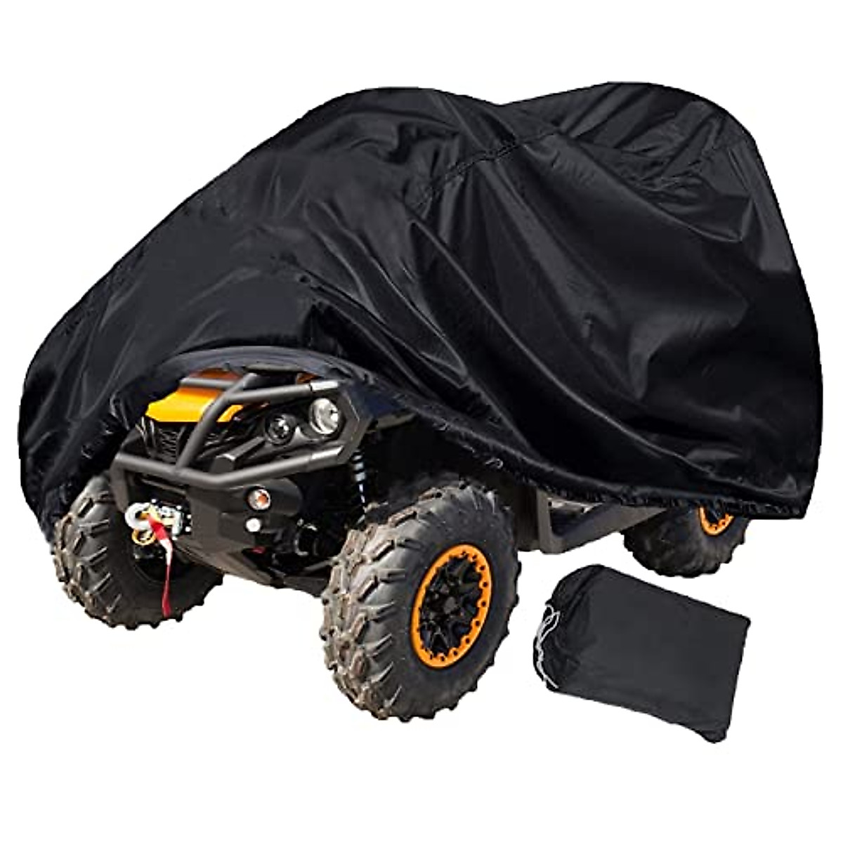 Indeed BUY ATV Cover Waterproof, 420D Heavy Duty Ripstop Material Black Protects 4 Wheeler From Snow Rain or Sun,102'' x44'' x 48''