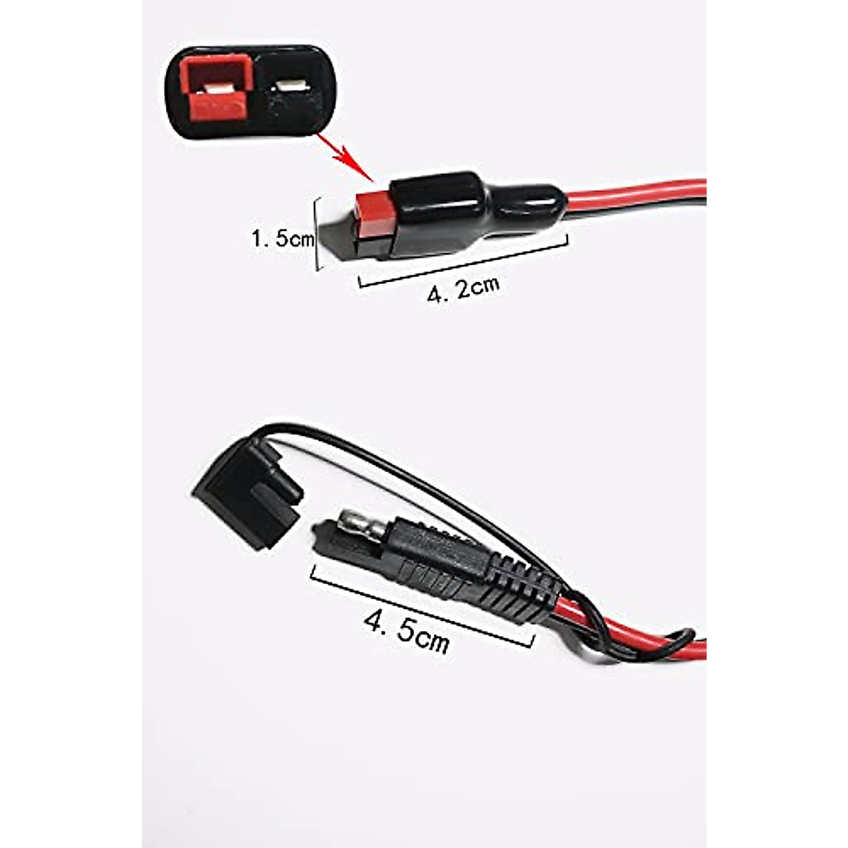 NEWZINIU with Waterproof and Dustproof Cover SAE TOandersonPort Adapter 12AWG Cable，for Pre-Wired RV Boat Charge Battery Solar Panel-30cm/0.98ft
