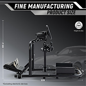 Marada Racing Simulator Cockpit fit for Logitech G27 G29 G920 G923, Fanatec, Thrustmaster T300RS T500R, Upright Stable Sim Racing Cockpit, without Wheel Pedal Shifter Seat