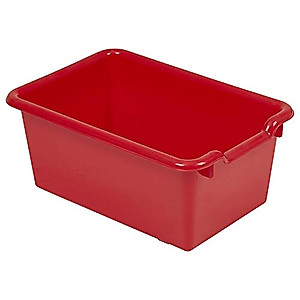 ECR4Kids Scoop Front Storage Bins, Red (10-Pack)