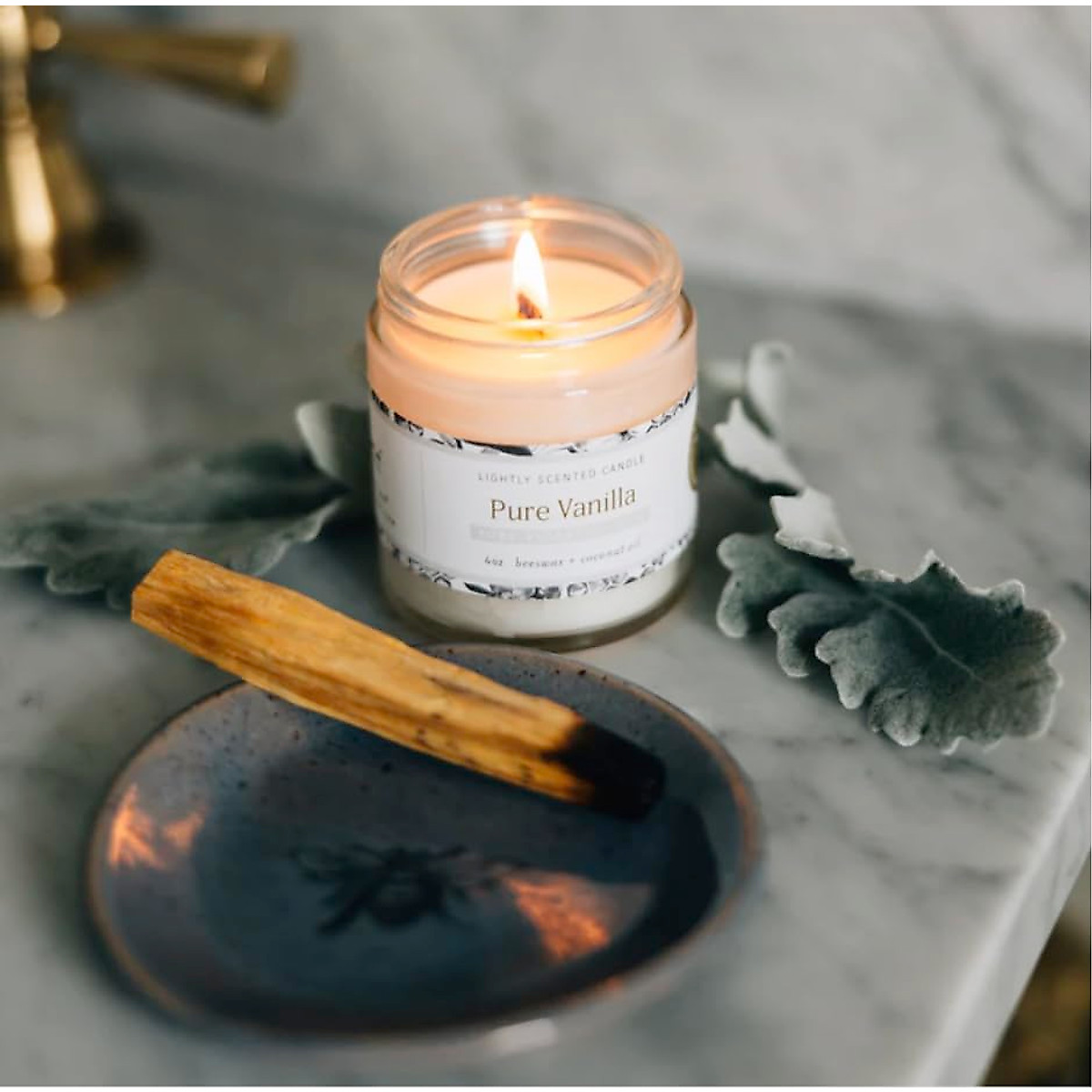 Fontana Candle Co - Pure Vanilla Candle 9 oz | Lightly Scented Candle | Made from Beeswax and Coconut Oil | Essential Oil | Wood Wick | Long Lasting | Clean Burn and Non Toxic