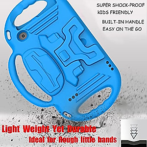 LTROP Kindle Fire 7 Tablet Case, Fire 7 2019/2017 Case for Kids - Light Weight Handle Stand Shoulder Strap Child-Proof Case for Fire 7-inch Display Tablet (9th Generation & 7th Gen) - Blue