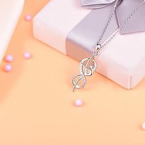 JXJL irls Gymnastics Pendant Necklace for Team Members Teens Sterling Silver Infinity Gymnast Jewelry Graduation X'mas Birthday Gift for Women