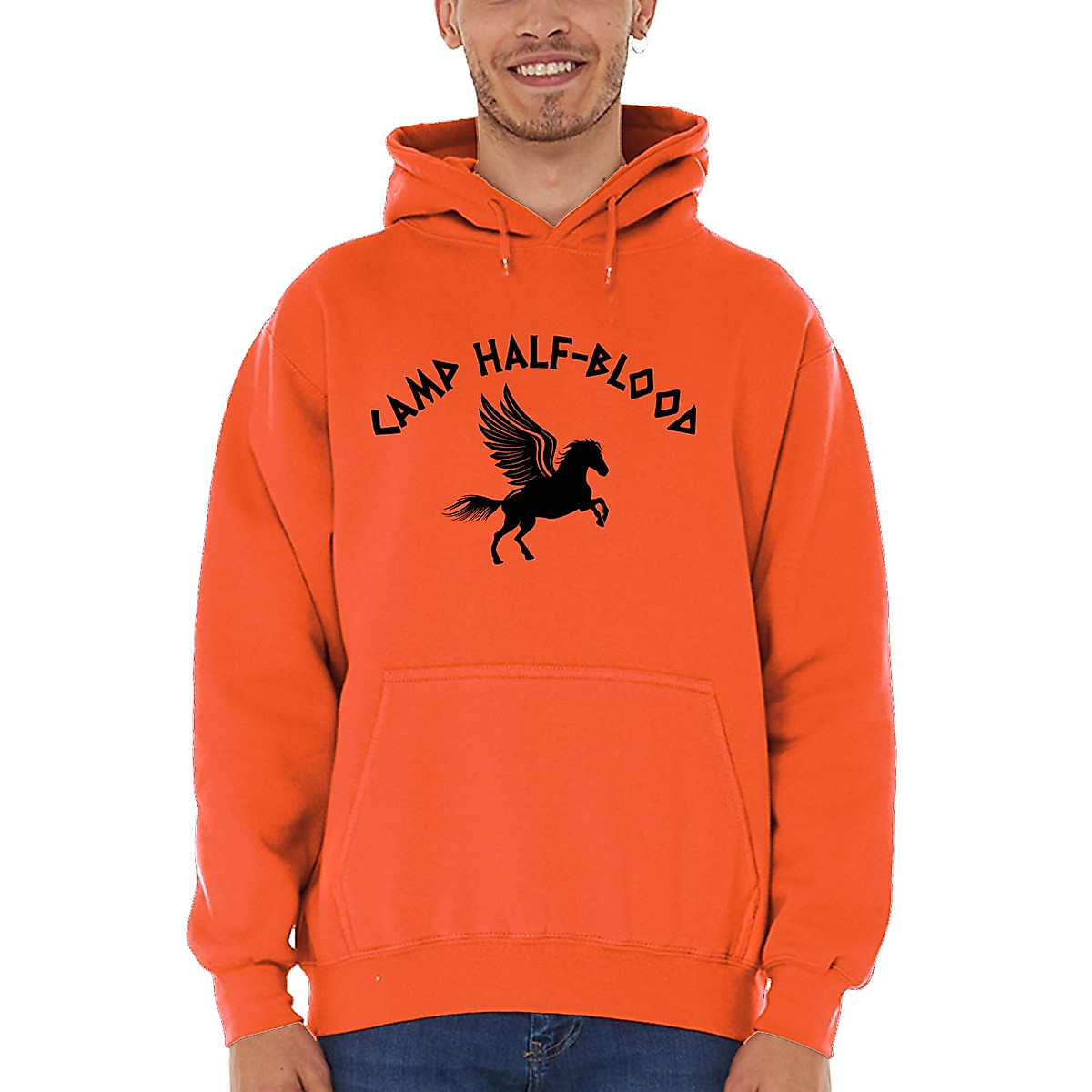 shop4ever Camp Half Blood Hoodie Demigod Hooded Sweatshirt Small Orange 0