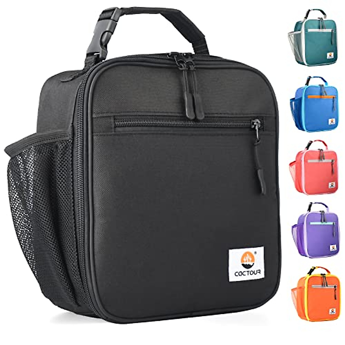 CaCTOUR Lunch Box Kids,Premium Insulated Lunch Bag for Girls Boys,Soft Bag Mini Cooler Back to School Thermal Reusable Lunch Bag for Work School Picnic (Black)