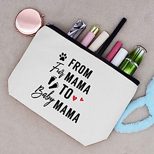 LIBIHUA From Fur Mama to Baby Mama - Mom to Be Gift - Pregnancy Announcement Gift - Baby Reveal Gift for New Mom Mother -Makeup Bag Cosmetic Bag Travel Pouch