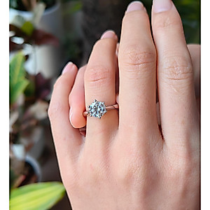 DovEggs Solitaire Moissanite Engagement Rings for Women 2ct 8mm GHI Color Moissanite Engagement Brilliant Ring 14K Gold QUALITY Sterling Silver Wedding Ring(sterling-silver, 7)