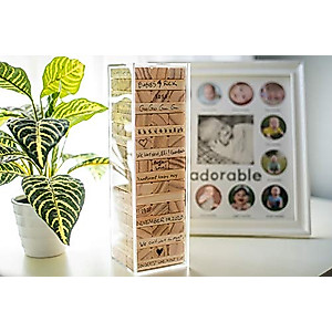 Wedding Guest Book, Alternative Wooden Guestbook with Acrylic Box, Unique Signs for Weddings, Baby Shower, Birthday, and Bridal Shower, Signature Rustic Wood Blocks by Brefkiss Co