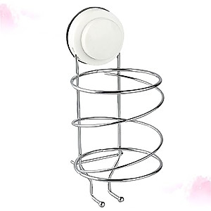 HONMEET Hair Dryer Holder Storage Shelf Storage Rack Hair Dryer Stand Hair Dryer Rack Blow Dryer Holder Storage Shelves Silver
