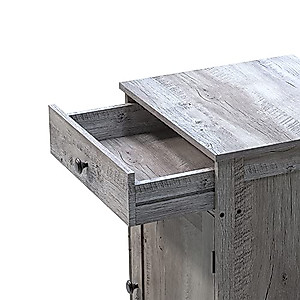 GiftGo Contemporary Home Hidden Cat Litter Box Enclosure Wooden Cabinet Furniture Cat Washroom Nightstand Storage Drawer, Inner Shelf, Arched Doorways (Greige)