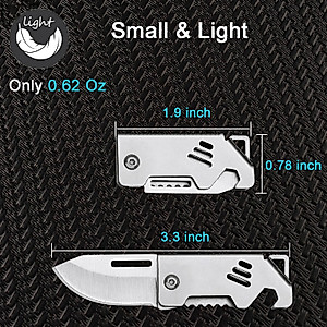 Joy-Touch 2 Pack Small Pocket Knife for Men Women, Mini Keychain Knife, EDC with Bottle Opener(420 Stainless Steel Blade)