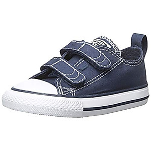 Converse Baby Boys Chuck Taylor All Star 2V Low Top Sneaker, Navy/White, 7 Infant