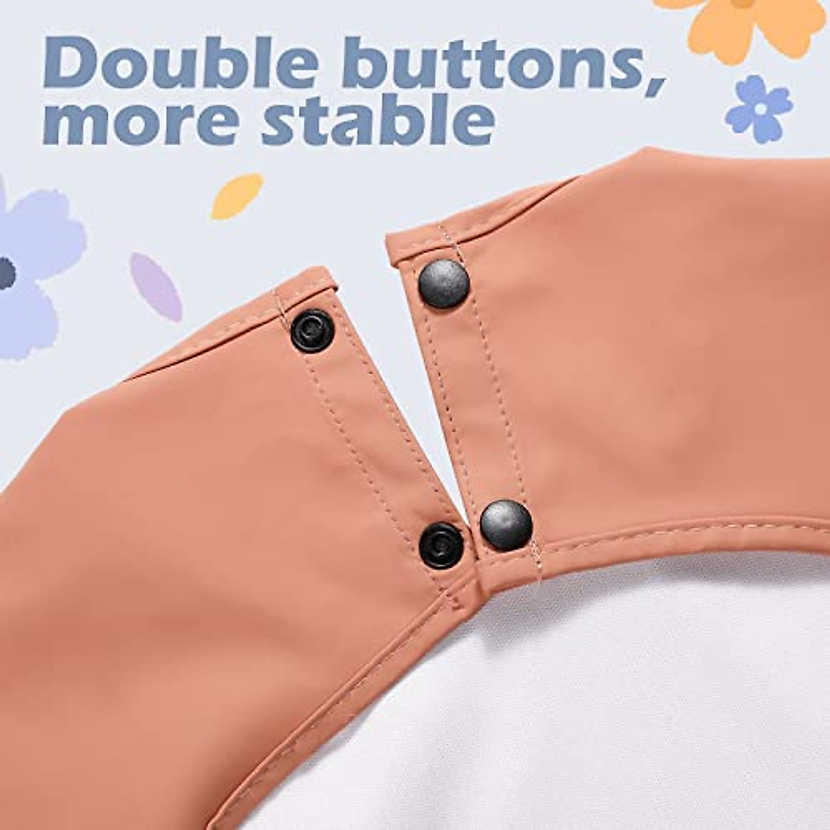 4 Pack Long Sleeve Baby Bibs Waterproof Long Sleeved Bib Baby Eating Smock Bib Feeding Baby Bib with Sleeves Baby Shirt Bib with Food Catcher Soft Art Smock Bibs for Babies Toddlers 6-36 Months