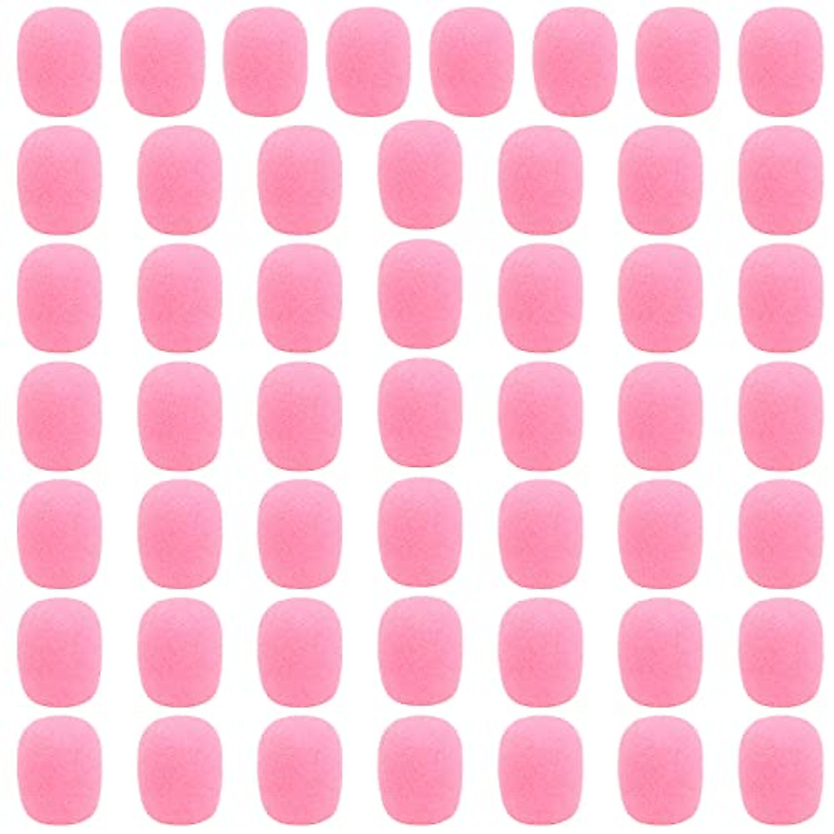 JiaUfmi 50 Pack Lapel Headset Microphone Windscreen, Pink Microphone Sponge Foam Cover Mini Size Lavalier Microphone Windscreen for Variety of Headset Microphone