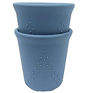 BraveJusticeKidsCo. | SiliSteel™ Drinking Cups | Kids and Toddler Silicone + Steel Dinnerware Cups | Unbreakable Dinnerware | Reusable Dishwasher Safe Water Glasses (2 Pack) (Citadel)