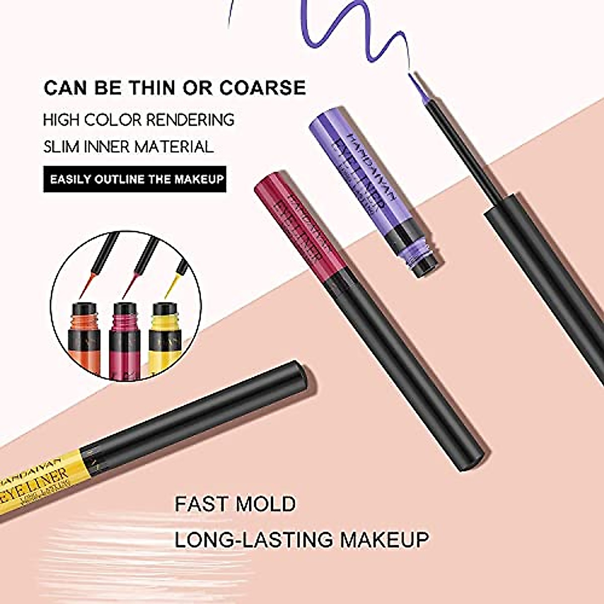 Luxsea Matte Colorful Liquid Eyeliner Set 12 Colors Waterproof Long Lasting Eyeliner Set Professional High Pigmented Makeup Set for Women Girls
