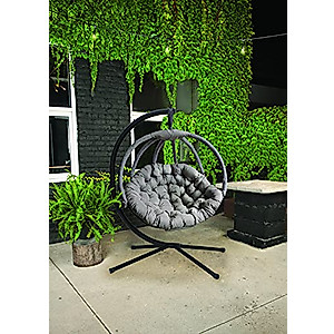 FlowerHouse FHOV100-SAND Hanging Ball Chair w/Stand - Overland Sand