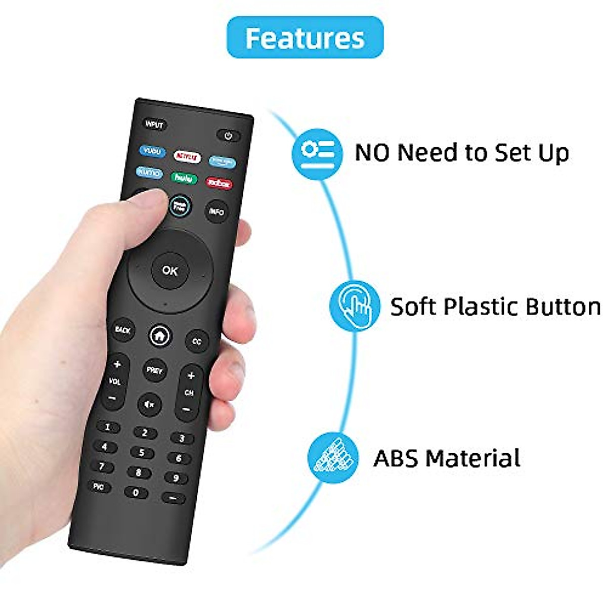 UNOCAR Remote for Vizio Smart TV Remote XRT-140 and Vizio Smart TV Quantum 4K UHD HDR OLED HDTV SmartCast, Vizio D M P V Series LED LCD 24 32 40 43 50 55 58 60 65 70 75 85 inch TV Watchfree