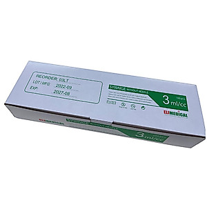 Elimedical Veterinary Disposable Syringe, 3cc Luer Lock, Without Needle, Individually Packaged, 100 per box, 03LT