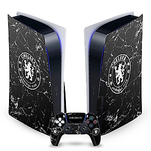 Black Marble Mixed Logo Matte Vinyl Faceplate Sticker Gaming Skin Case Cover Compatible with Sony Playstation 5 PS5 Disc Edition Console & DualSense Controller